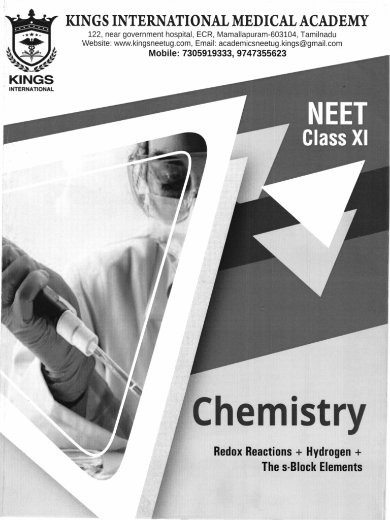 Redox Reactions + Hydrogen + the S- Block Elements | PDF | Redox ...