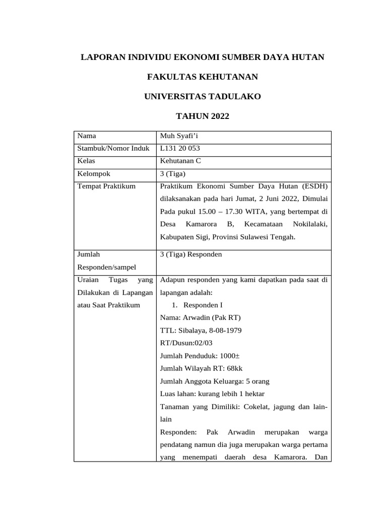 Esdh Individu Syafii | PDF