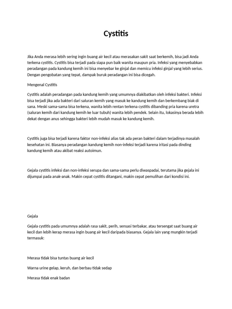 Cystitis | PDF | Kesehatan Holistik