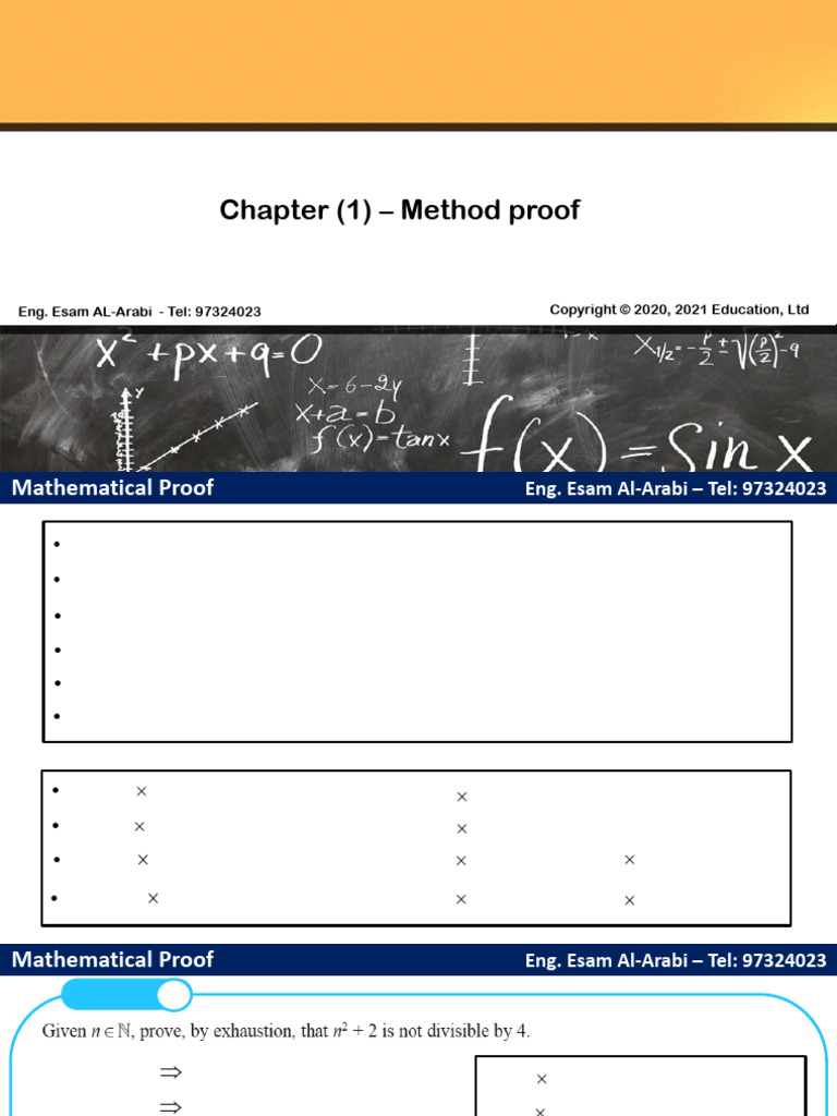 Chapter 1 - Mathematical Proof | PDF | Mathematics | Mathematical Concepts