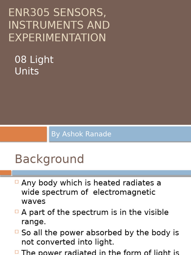 11 Light Units and Sensors | PDF | Electromagnetic Spectrum | Electronics
