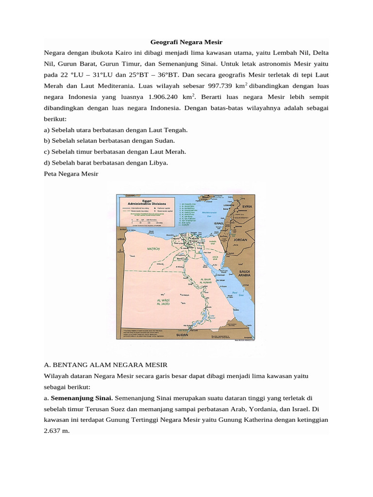 Geografi dan Ekonomi Mesir | PDF