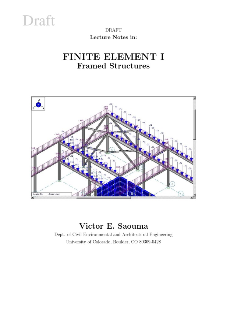 Draft: Finite Element I | PDF | Structural Analysis | Matrix (Mathematics)