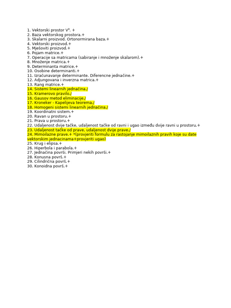 Analiticka Geometrija Skripta | PDF