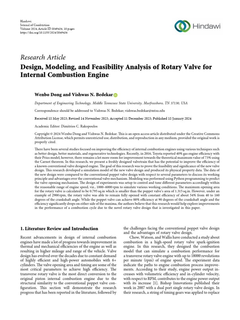 Research Article: Design, Modeling, and Feasibility Analysis of Rotary ...