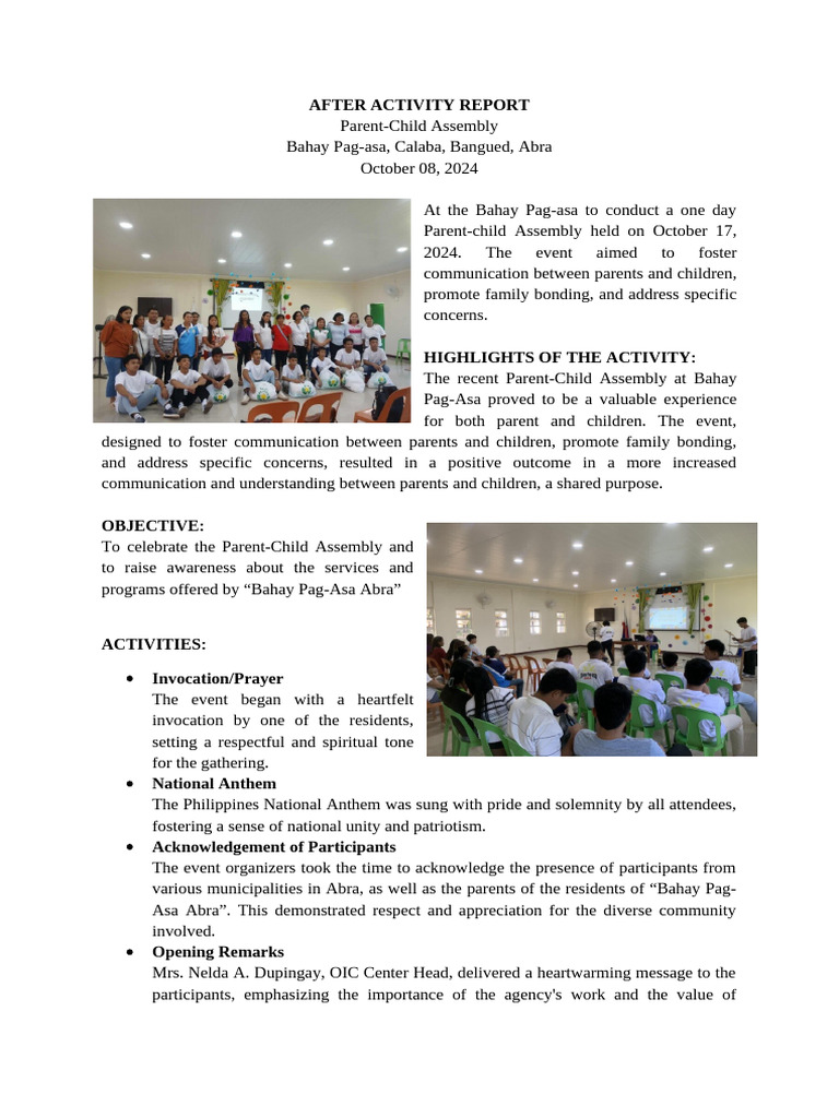 After Activity Report Pca | PDF | Social Psychology