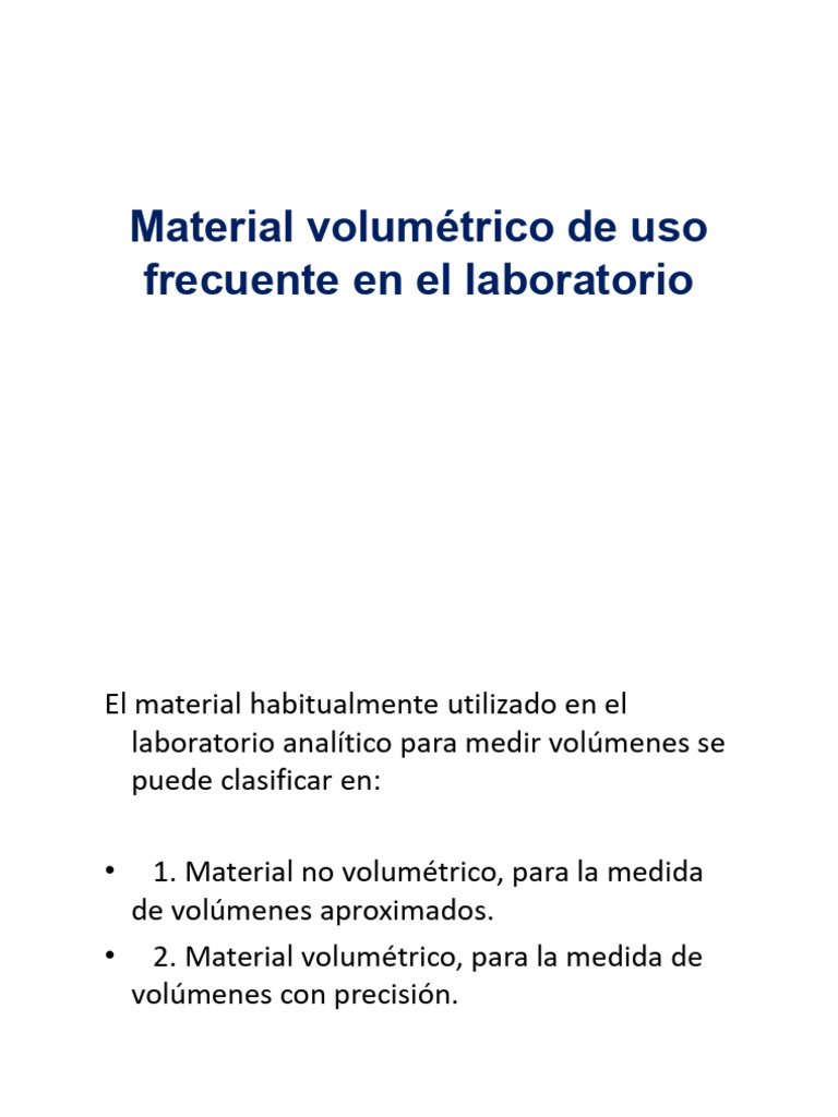 Material Volumétrico de Uso Frecuente en El Laboratorio | PDF | Volumen