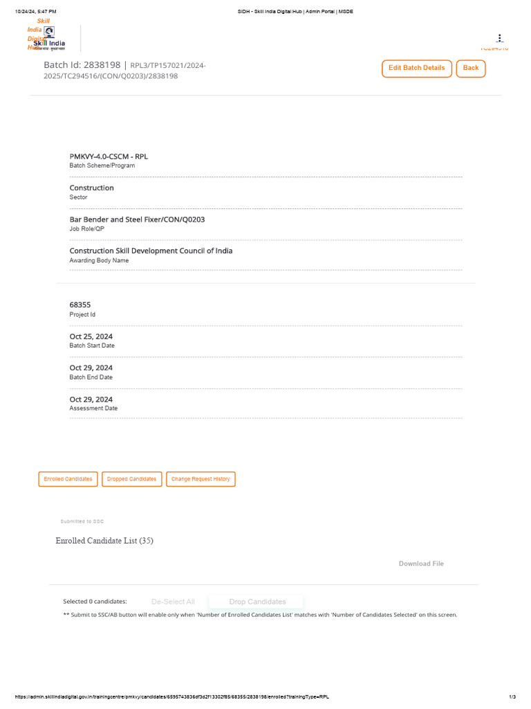 Bar Bender Batch 35 Trainees Completed | PDF