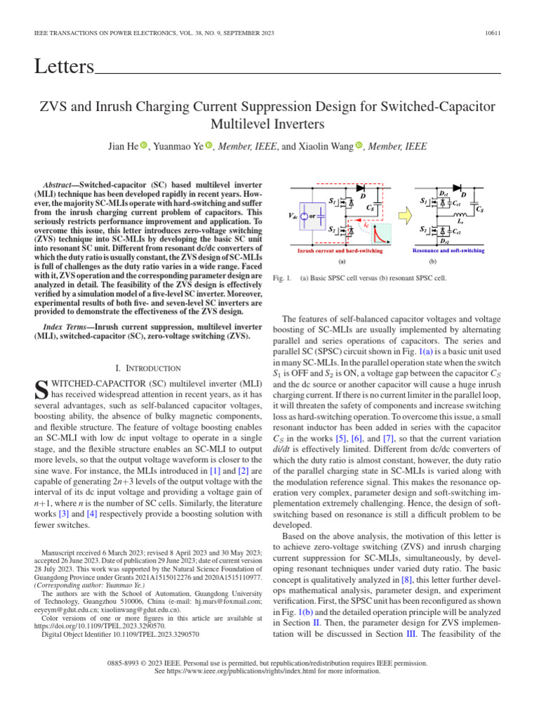 ZVS and Inrush Charging Current Suppression Design For Switched ...