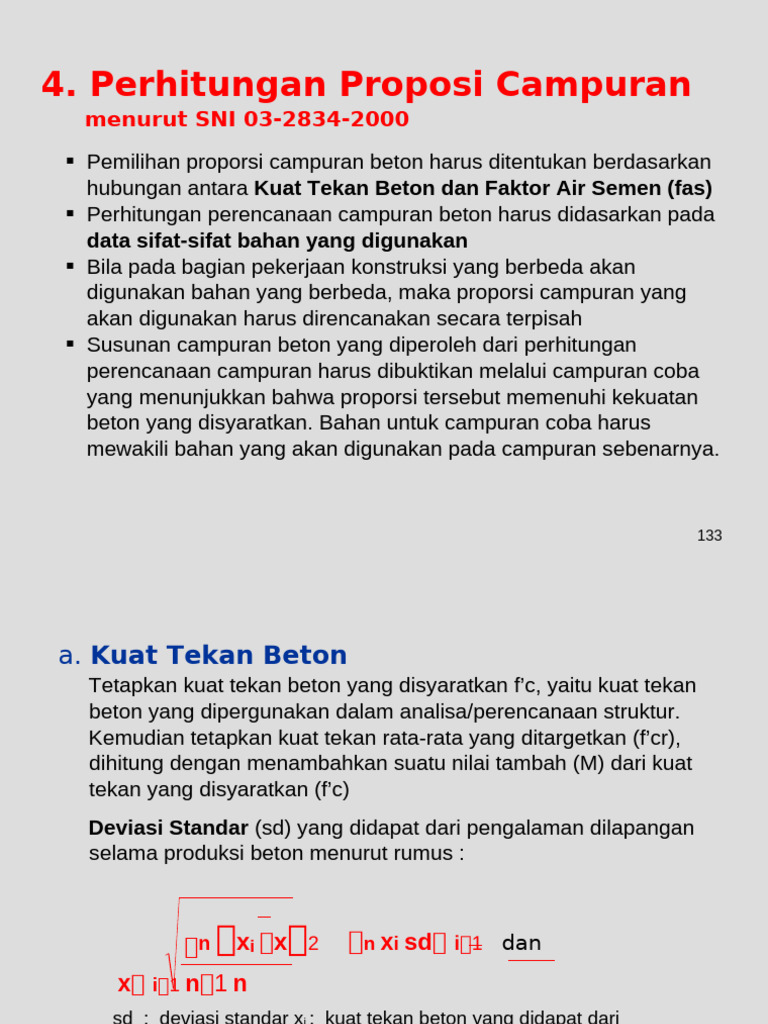 Mix Design Beton SNI Part 2 | PDF
