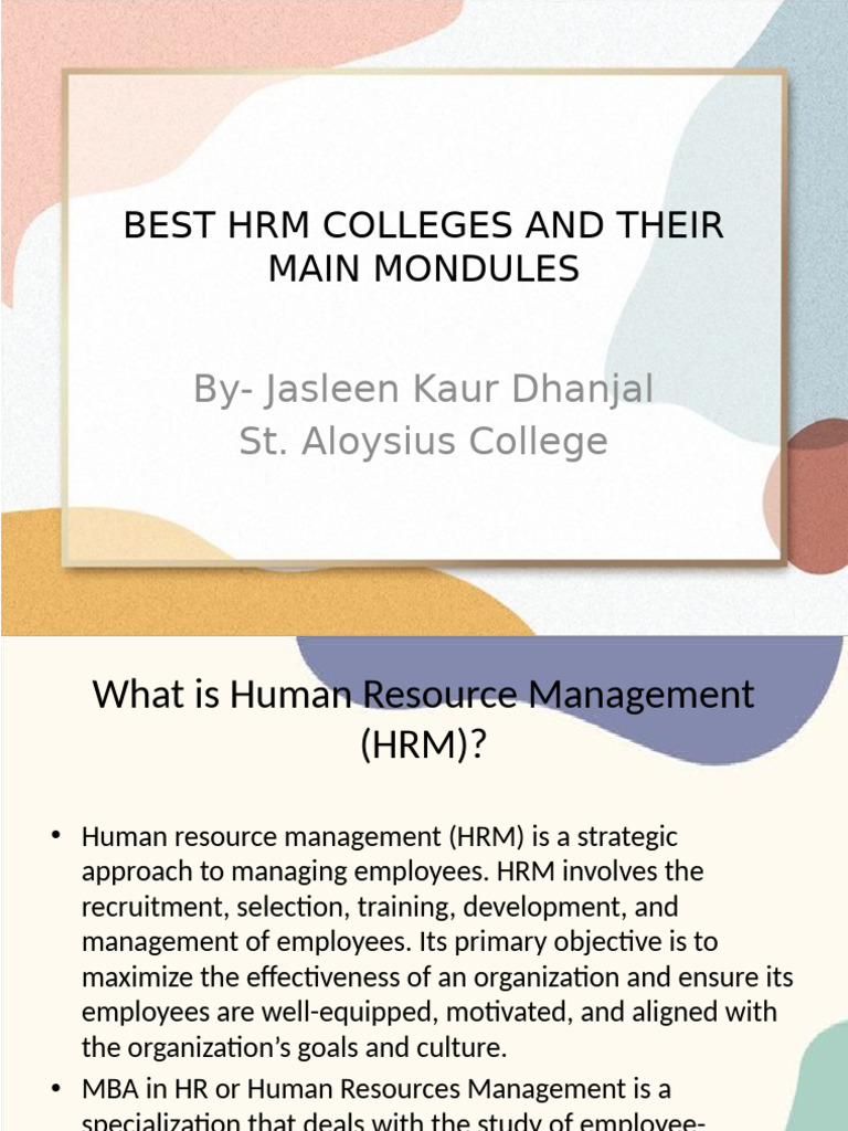 HRM Colleges and Their Main Modules | PDF | Human Resource Management | Business