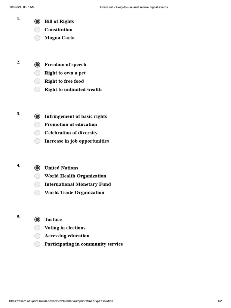 Gr10 Human Rights and Violations Answers | PDF | Discrimination | Affirmative Action