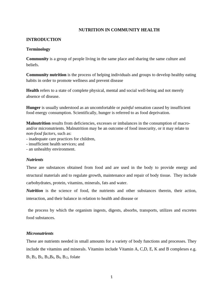 Nutrition in Community Health | PDF | Carbohydrates | Pregnancy