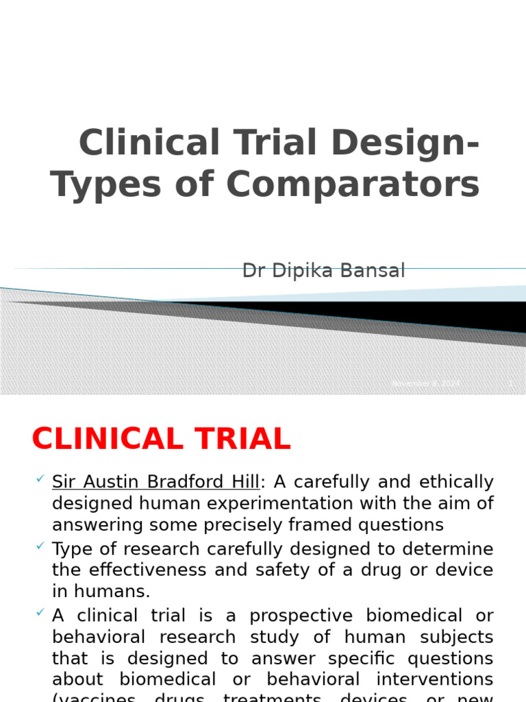 Choice of Control IN CLINICAL TRIALS | PDF | Phases Of Clinical ...