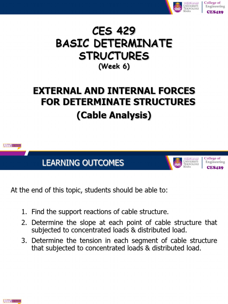 Week 7 CES429 - External and Internal Forces For Determinate Structures ...