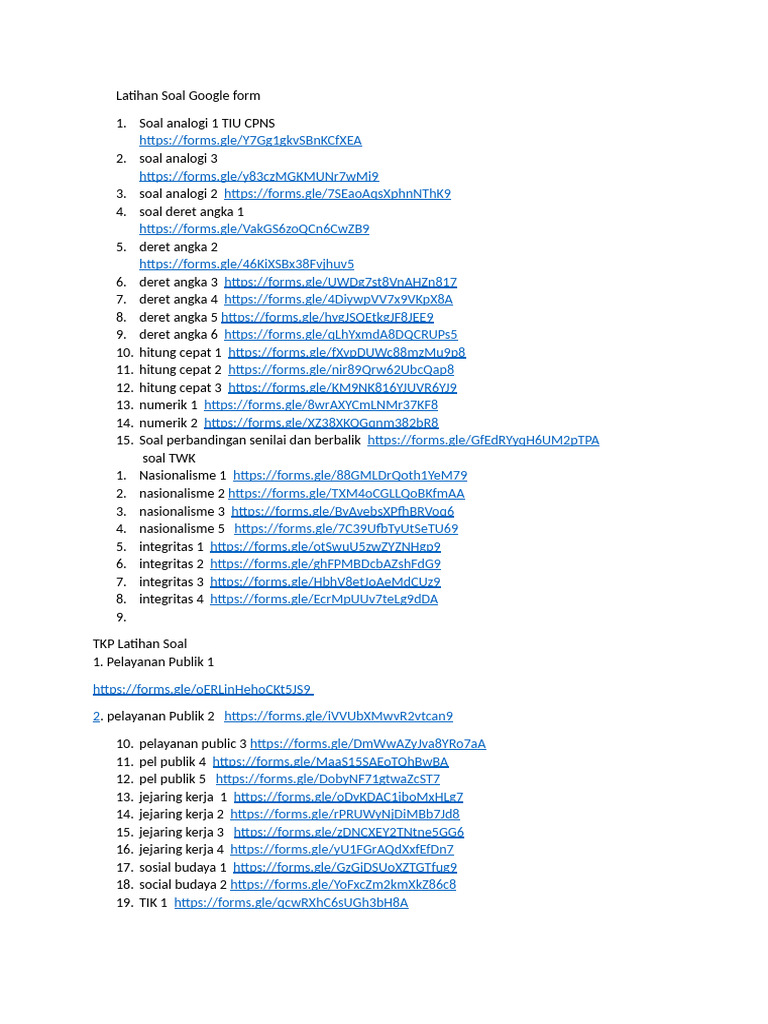 Latihan Soal Gform | PDF