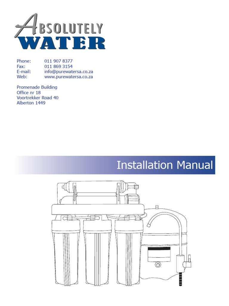 PLANT Installation Manual | PDF | Tap (Valve) | Osmosis
