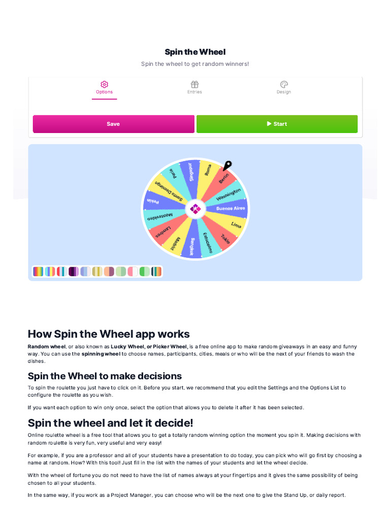 Rafflys - Spin The Wheel (Picker Wheel) | PDF | Software | World Wide Web