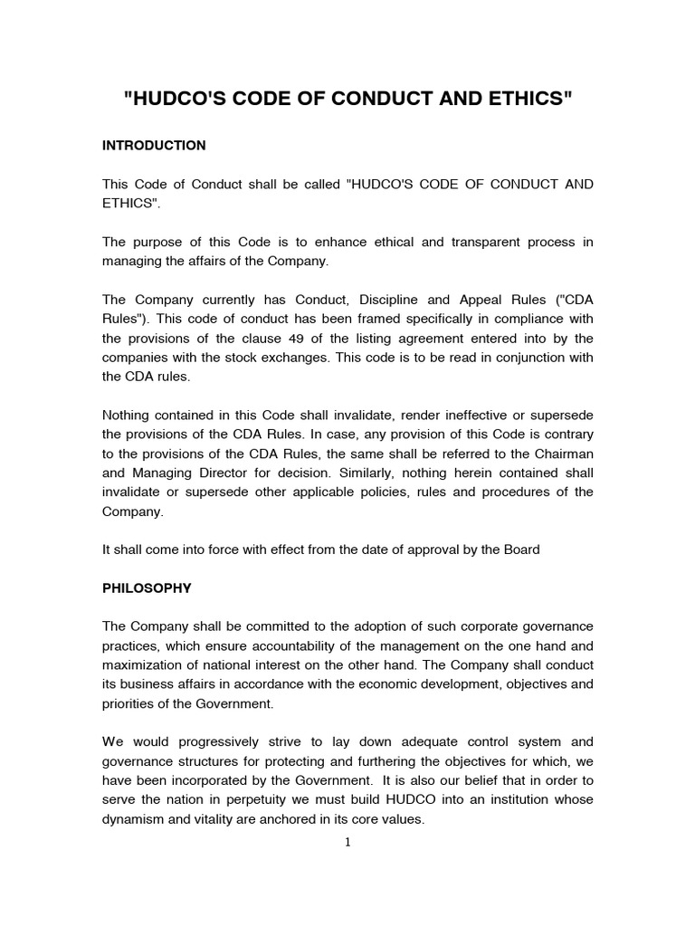 Codeofconduct PDF | PDF | Employment | Regulatory Compliance