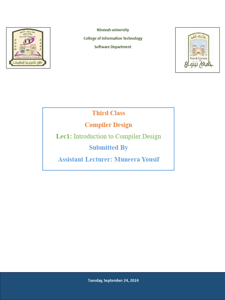 Compiler Design Lec1 | PDF | Compiler | Computer Programming Compiler Design Lec1 | PDF | Compiler | Computer Programming