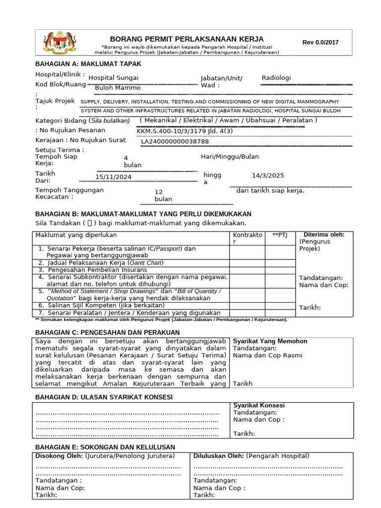 Work Permit Form v2 | PDF