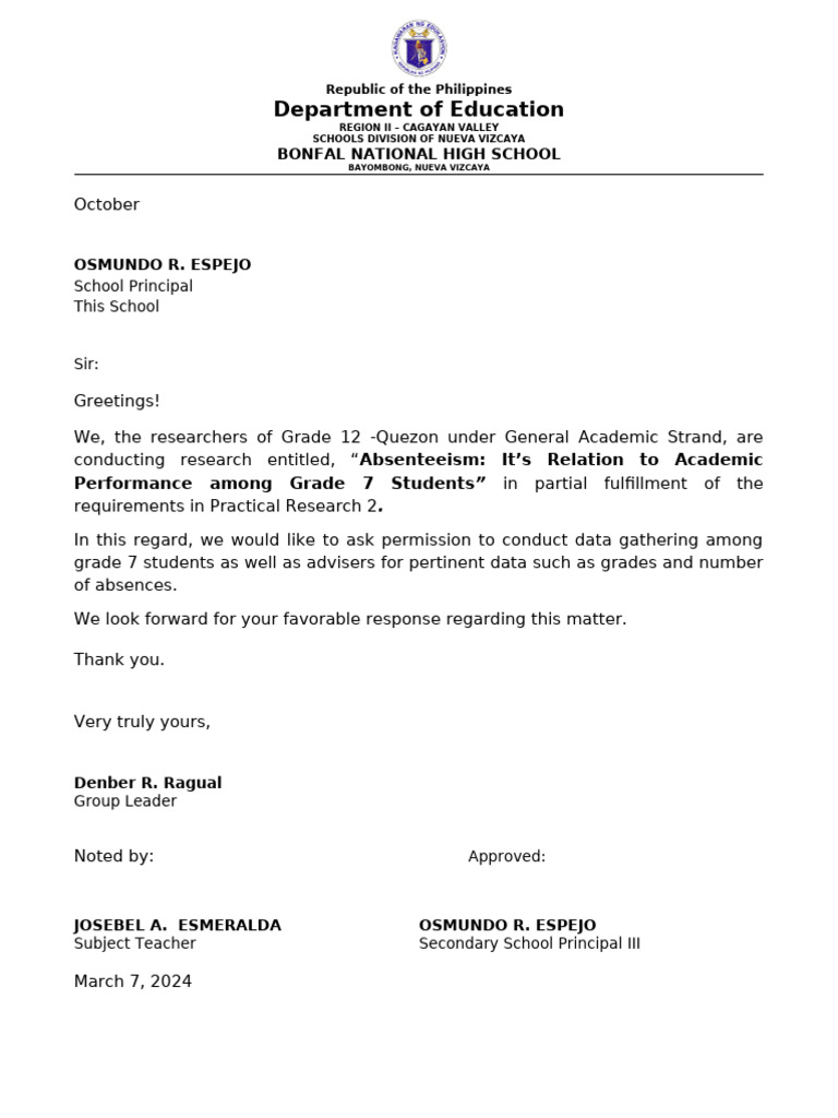 Sample Letter of Request | PDF
