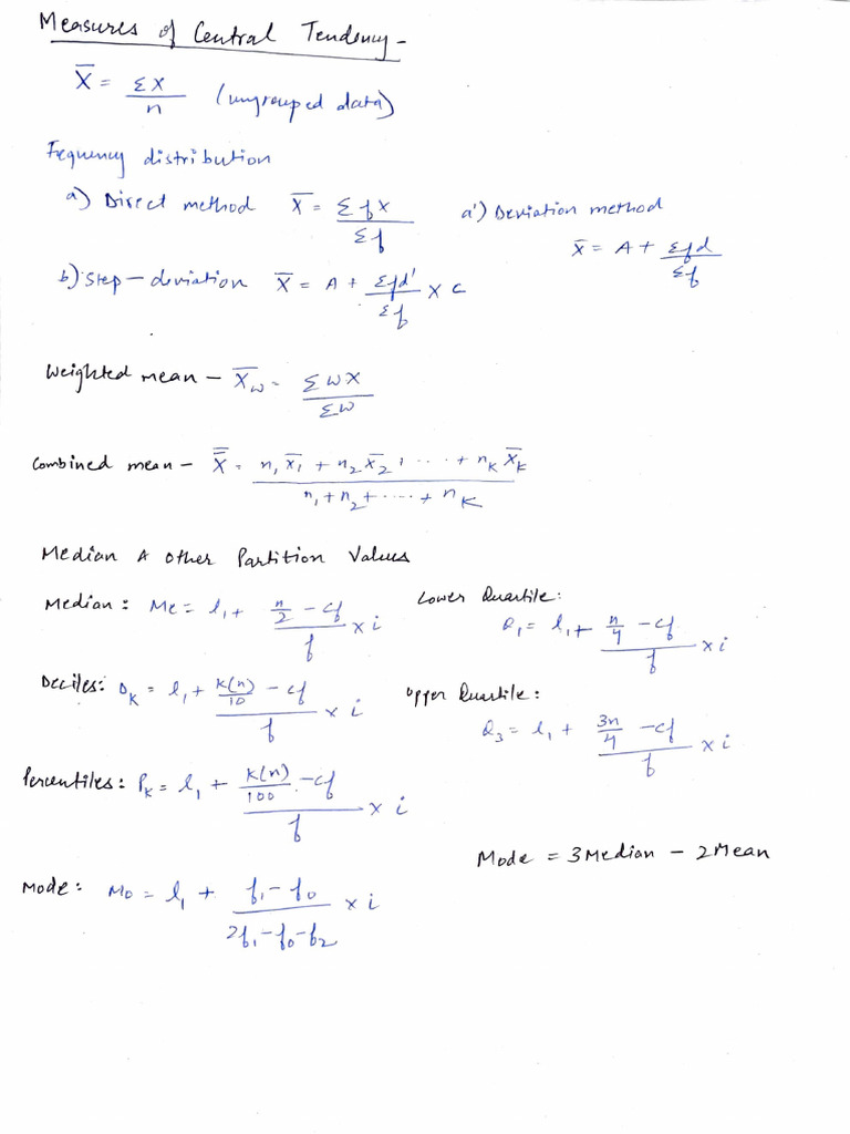Unit 1 Formula Cheat Sheet | PDF