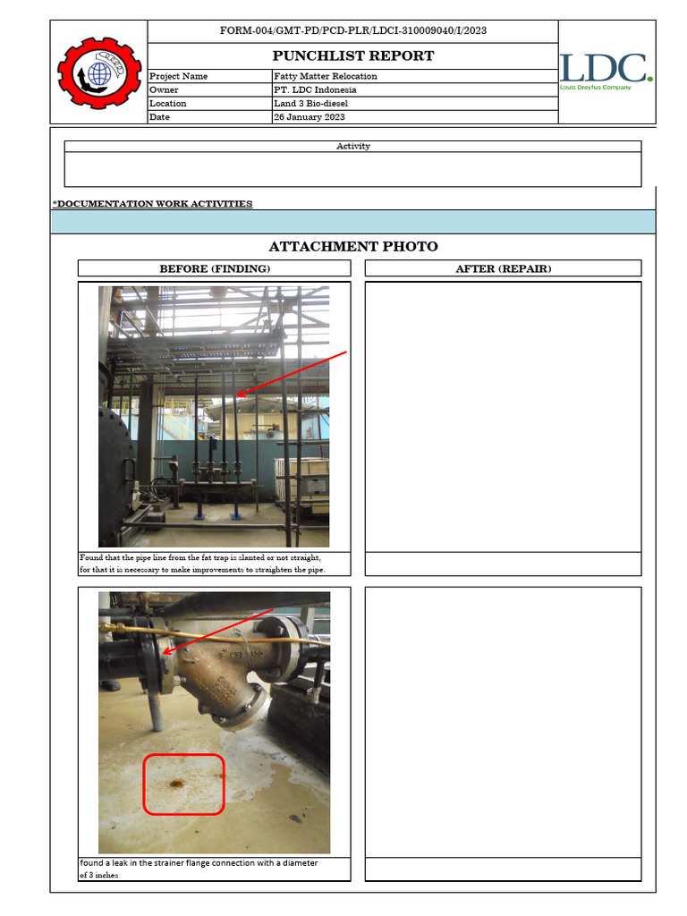Punchlist Report: Before (Finding) After (Repair) | PDF