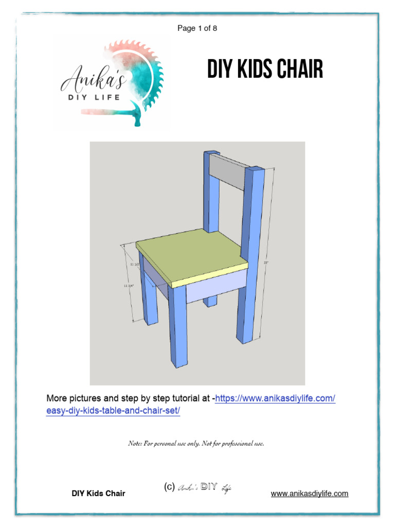 DIY Kids Chair Anikas DIY Life | PDF | Wood | Metalworking