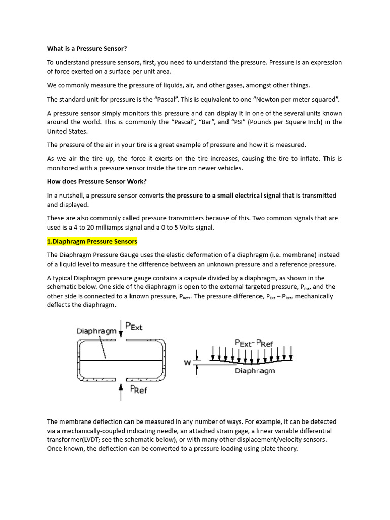 Unit 04 Pressure Sensor | PDF | Electrical Resistance And Conductance ...