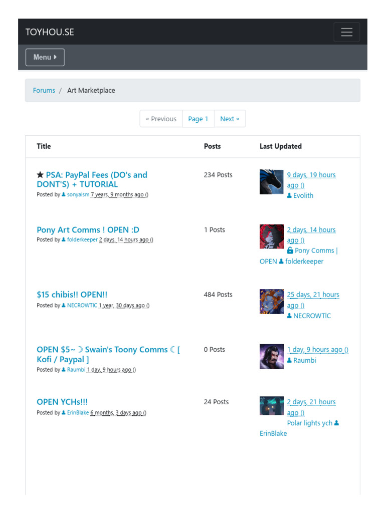 Art Marketplace On Toyhouse | PDF