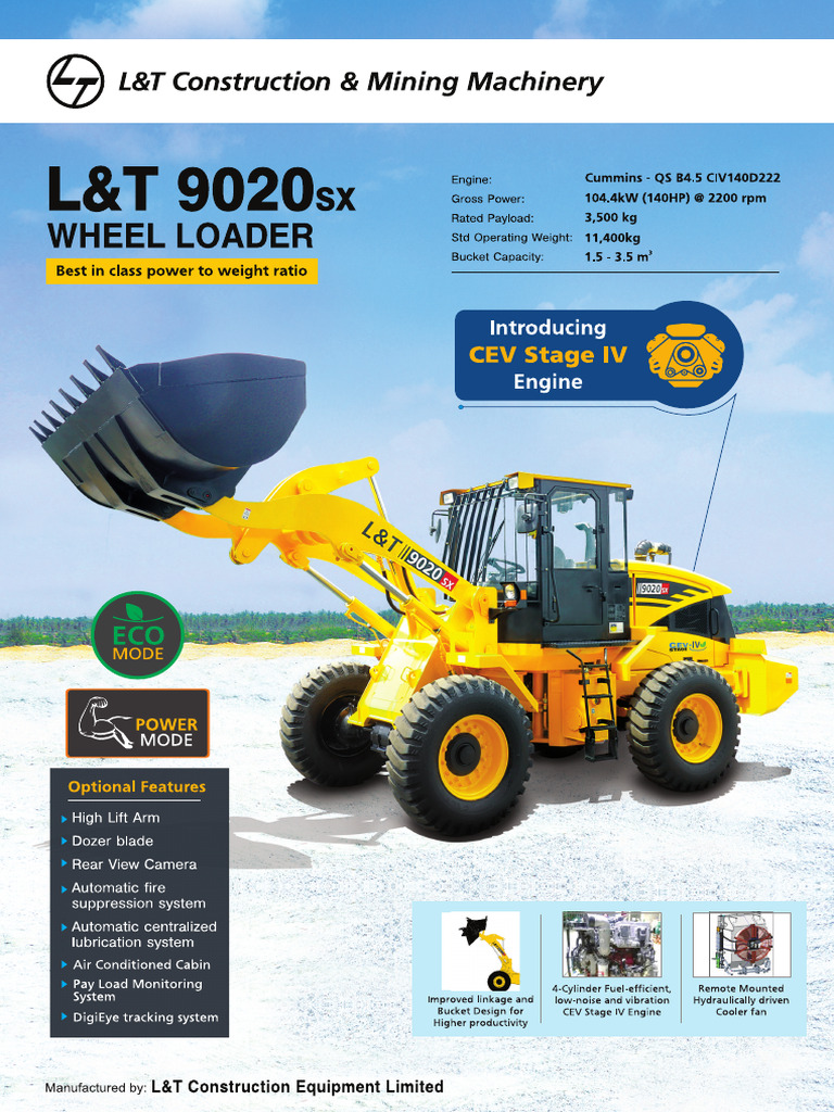 L&T 9020 SX CEV IV Spec Sheet - 23072021 | PDF