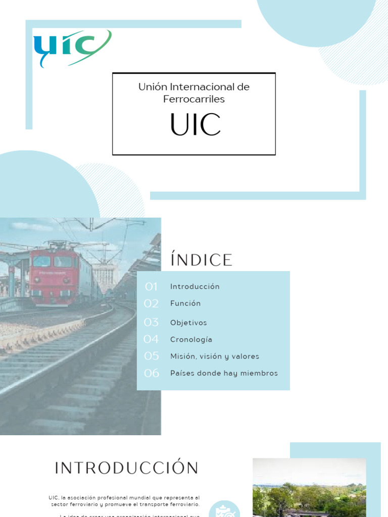 UIC: Cooperación y Desarrollo Ferroviario | PDF | Economias