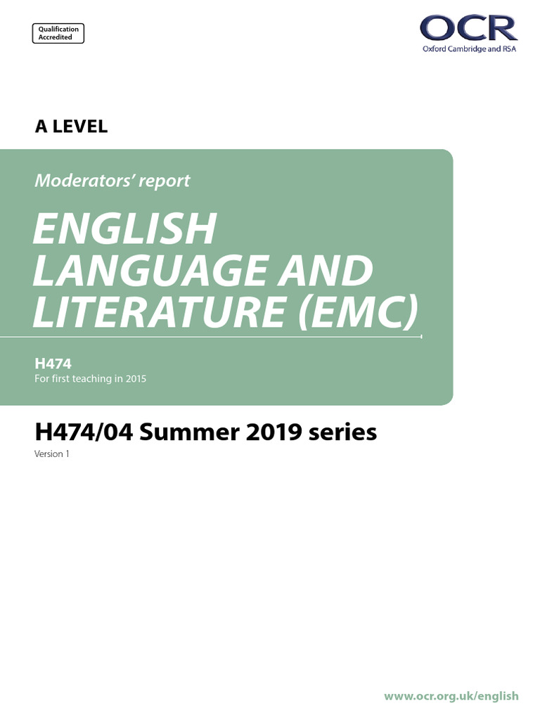 Moderators - Report - June 2019 (H474 - 04) | PDF | Linguistics | Writing
