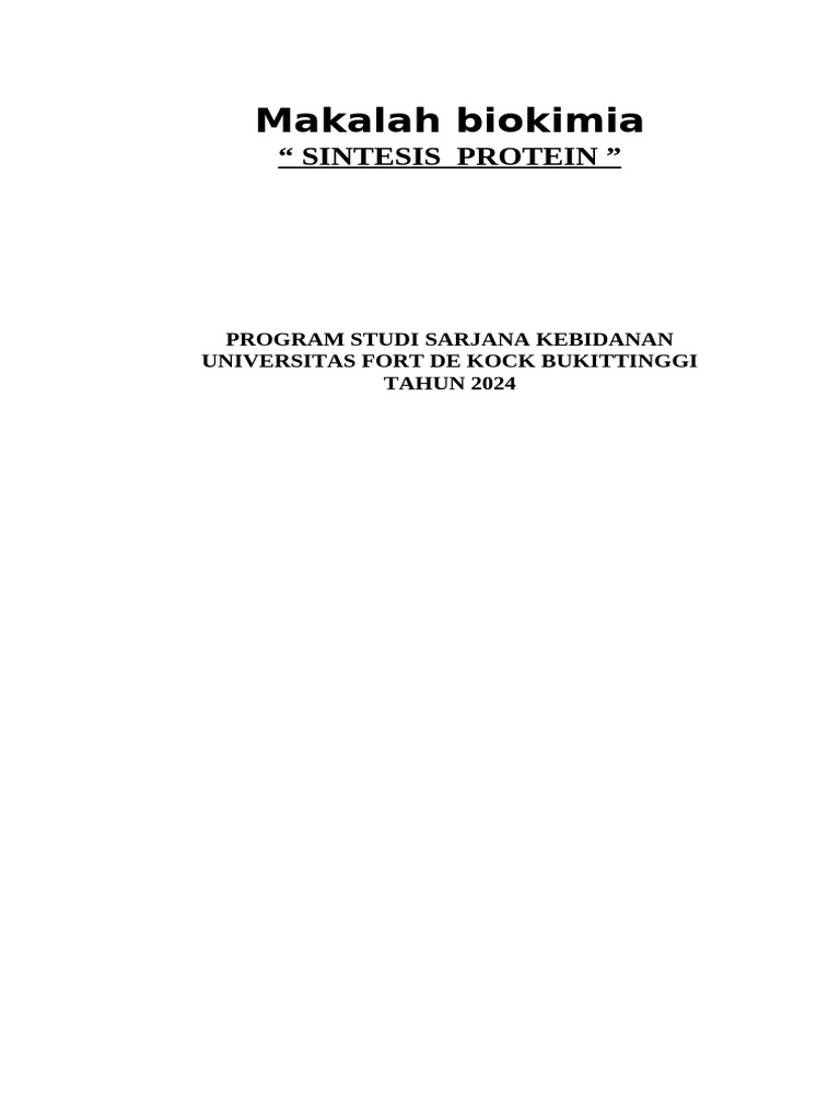 Makalah Sintesis Protein RPL | PDF