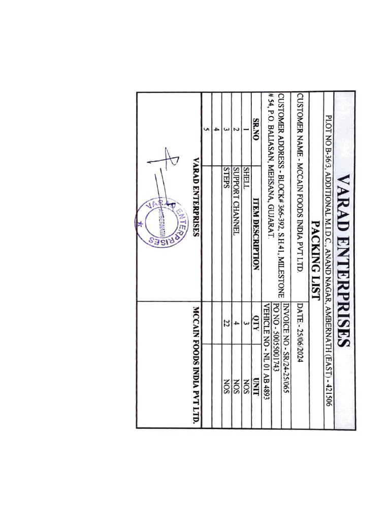 Packing List Inv 065 2 | PDF