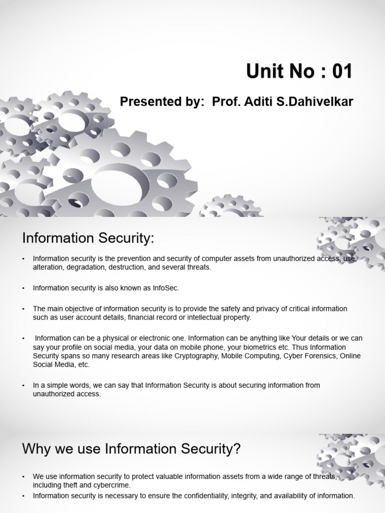 Unit-1 Information Security | PDF | Malware | Information Security