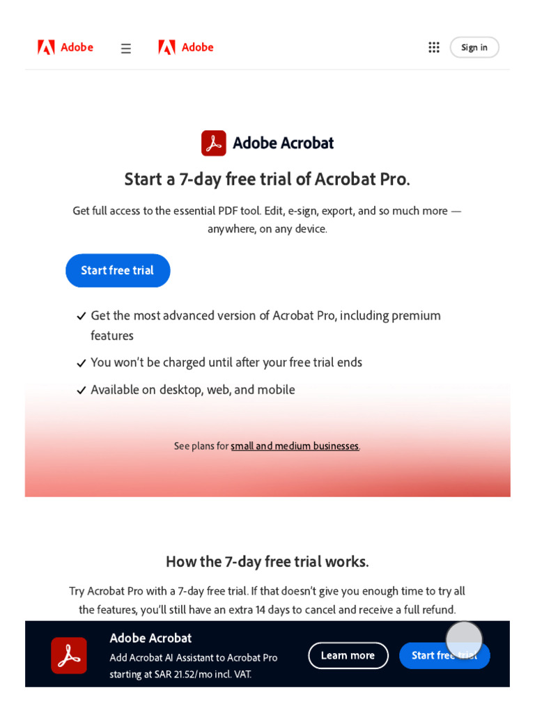Adobe Acrobat Pro Free Download & Trial - Adobe Acrobat | PDF | Software | Computing