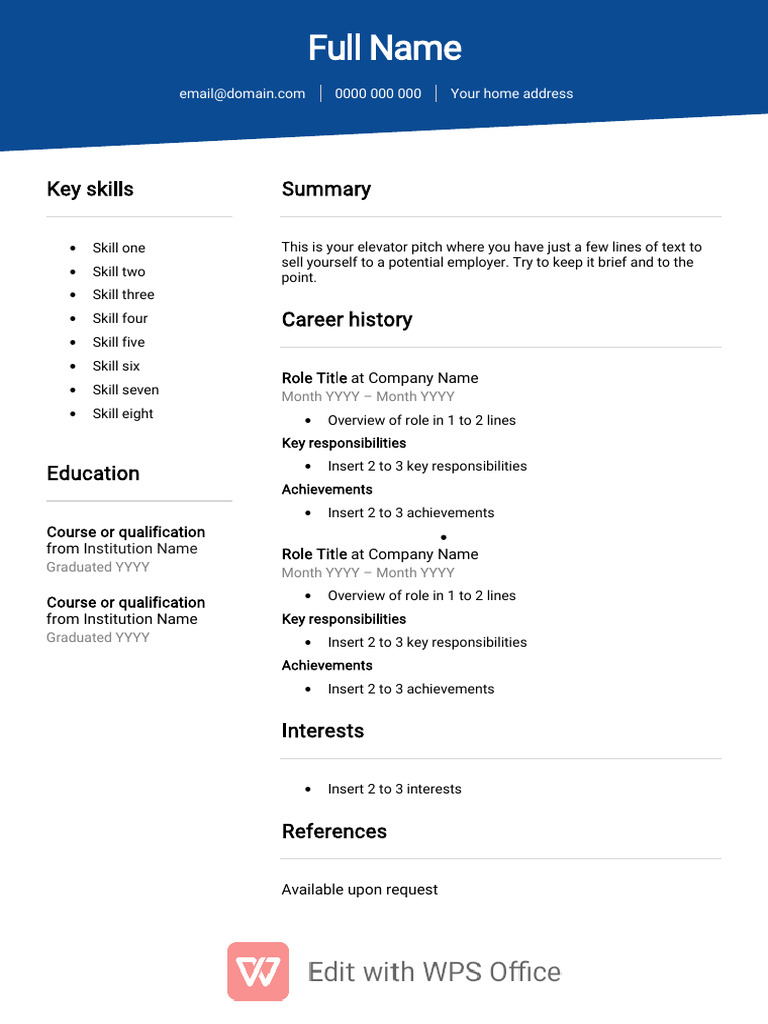Professional Resume Template | PDF