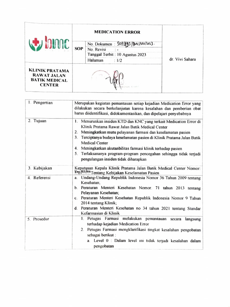 PKP 3.15 Ep 12 Spo Pemantauan Dan Pelaporan Medication Eror Dan Bukti Pelaporan Dan Pemantauan ...