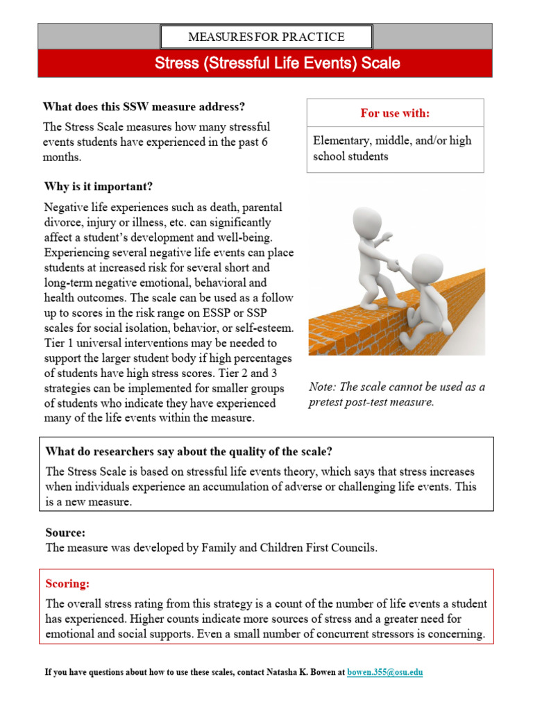 MEASURES - Stressful Life Events Scale - Measures For PracticeF | PDF ...