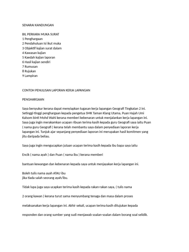 Kerja Kursus Geo Tingkatan 2 | PDF