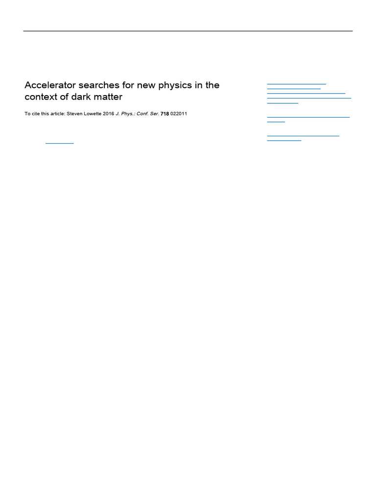 Dark Matter Accelerators | PDF | Dark Matter | Elementary Particle