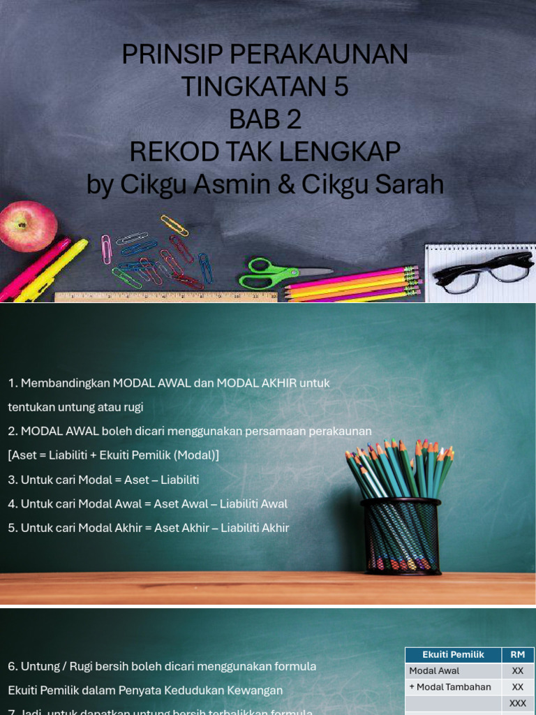 Bab 2 Rekod Tak Lengkap Tingkatan 5 SMKBBST | PDF