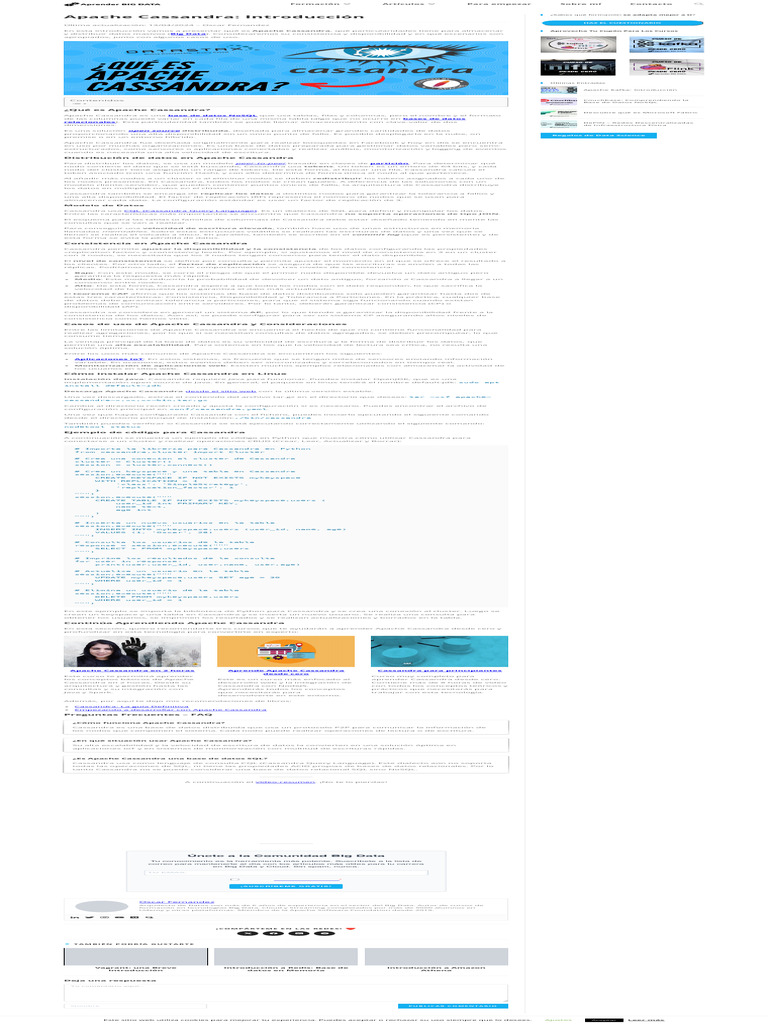 Apache Cassandra: Introducción 2024 - Aprender BIG DATA | PDF | Bases de datos | No Sql