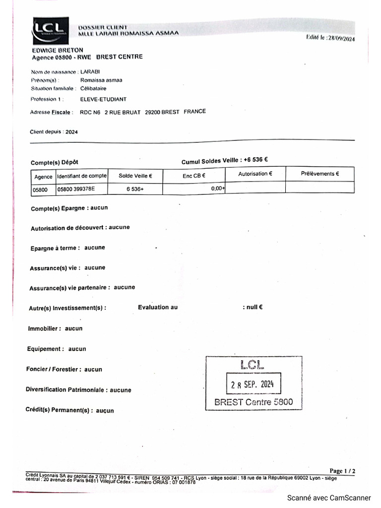 Attestation de Solde | PDF