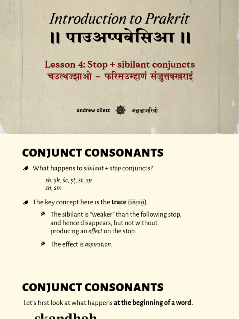 Lesson 4-Stop & Sibilant Conjuncts | PDF | Phonology | Phonetics