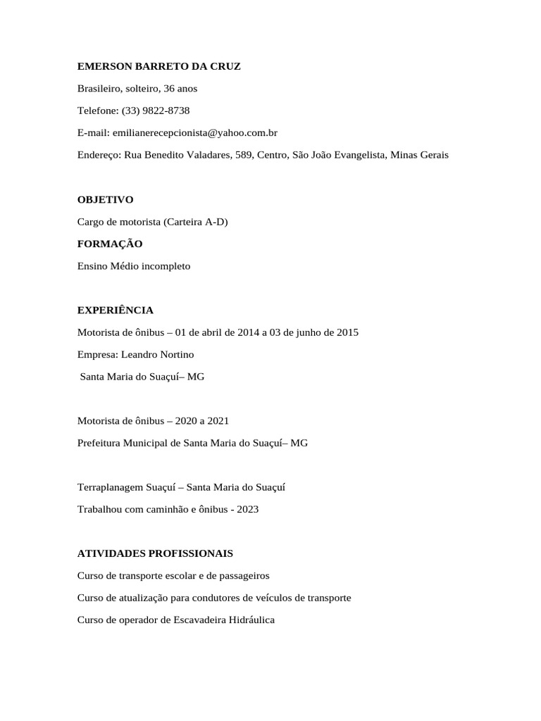 Currículo Emerson | PDF | Carreira e Crescimento | Negócios
