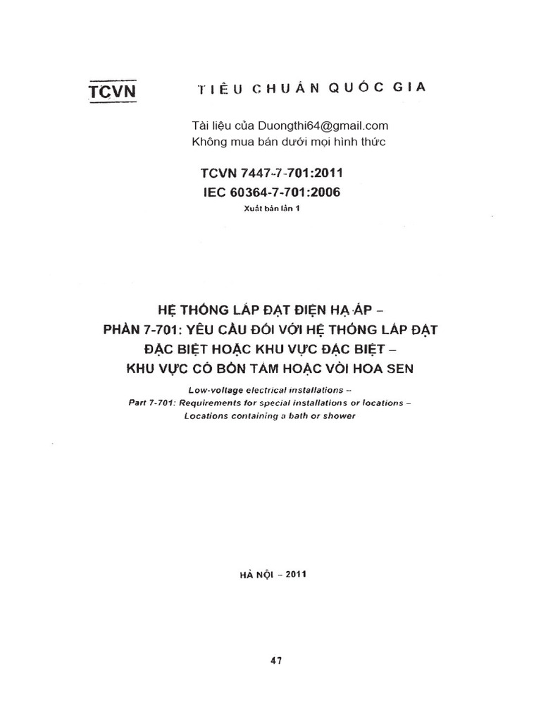 TCVN 7447-7-701 - 2011 | PDF