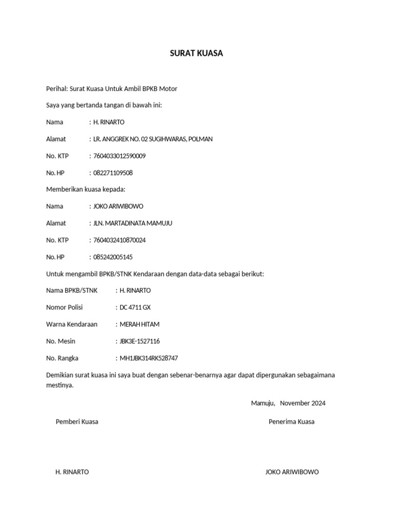 Surat Kuasa-Pengambilan-BPKB | PDF